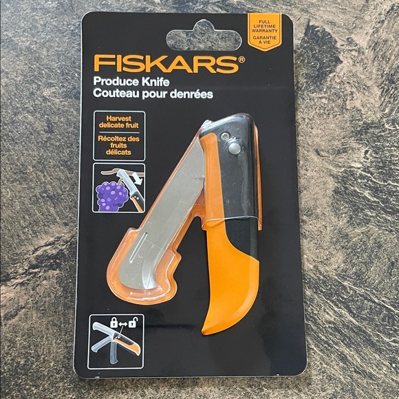 Fiskars | Other | Fiskars Produce Knife Locking Soft Grip Folding ...